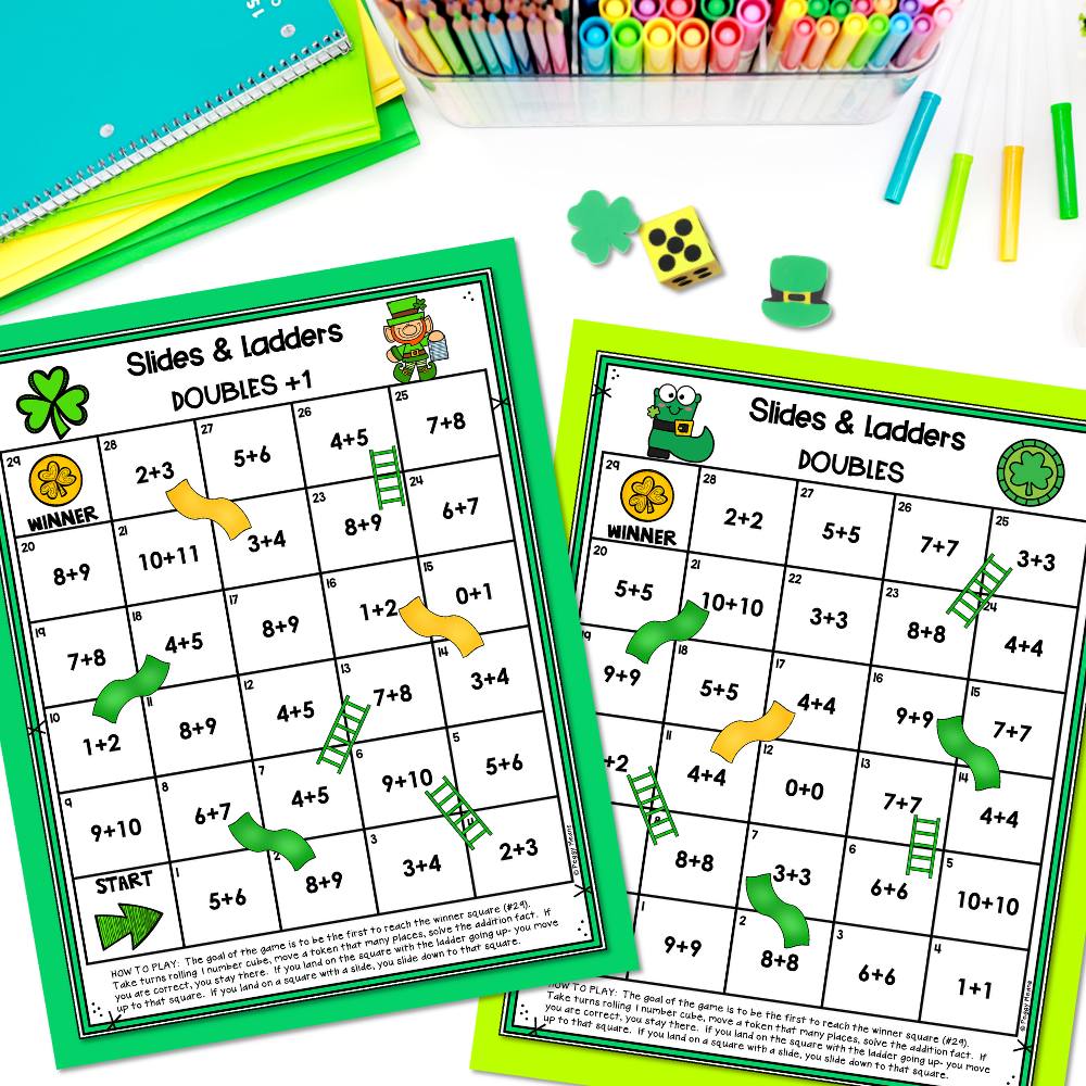 Addition Strategy Games - St. Patrick's Day - Primary Flourish